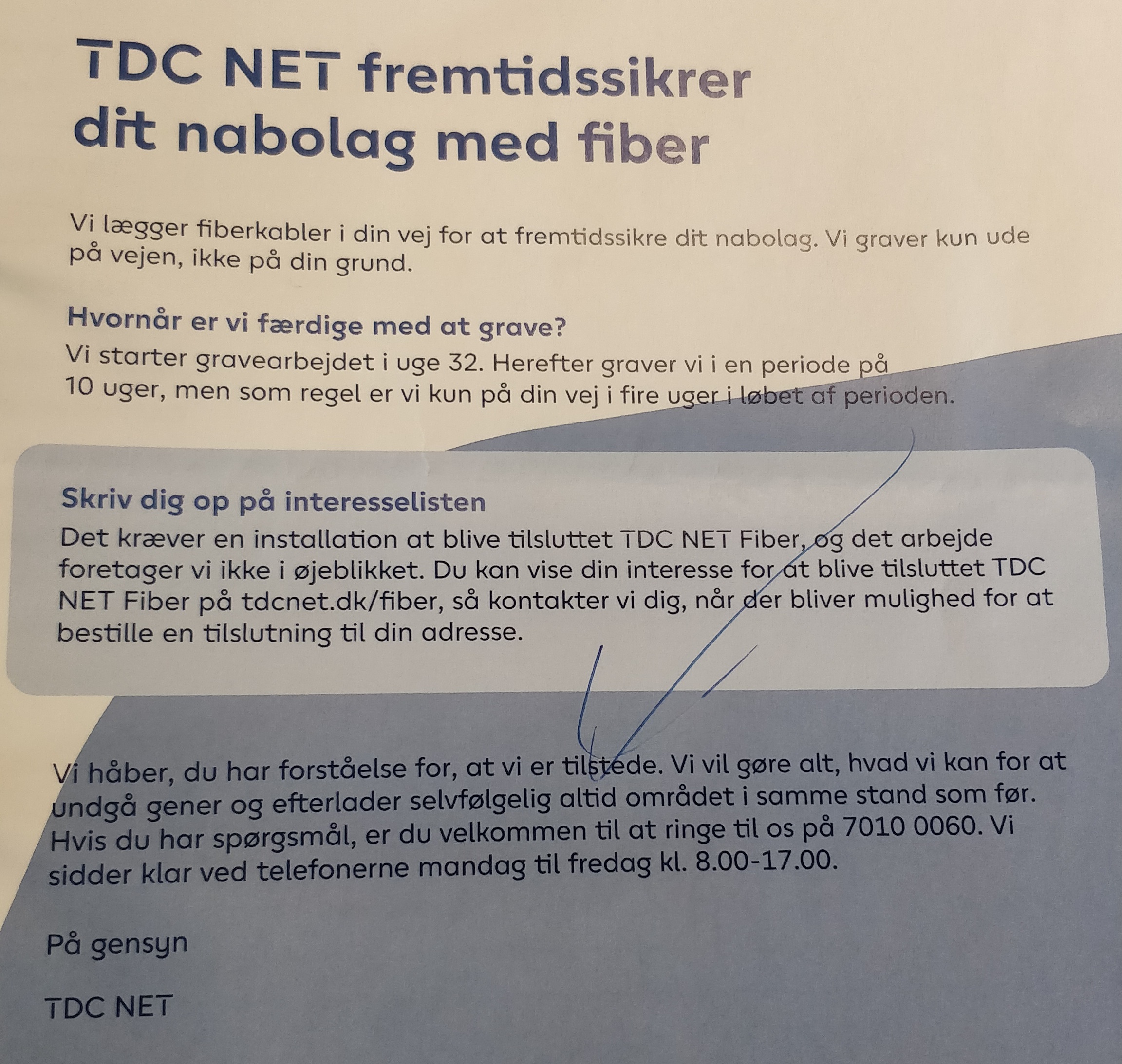 TDC fibernet – Åsumvej Stengrav